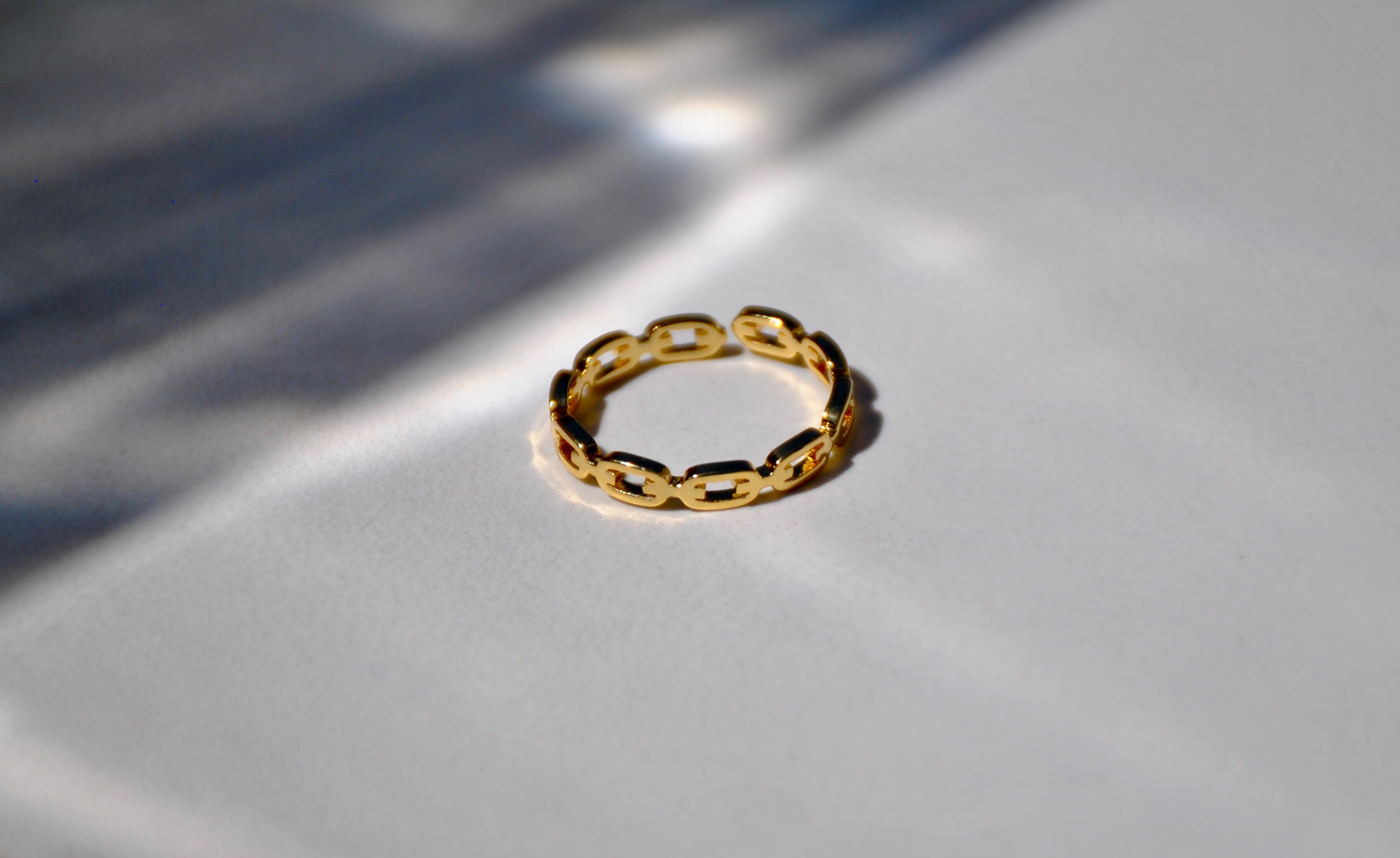 Rolo Ring - Adjustable Gold Stackable Ring – Sunday Jewels